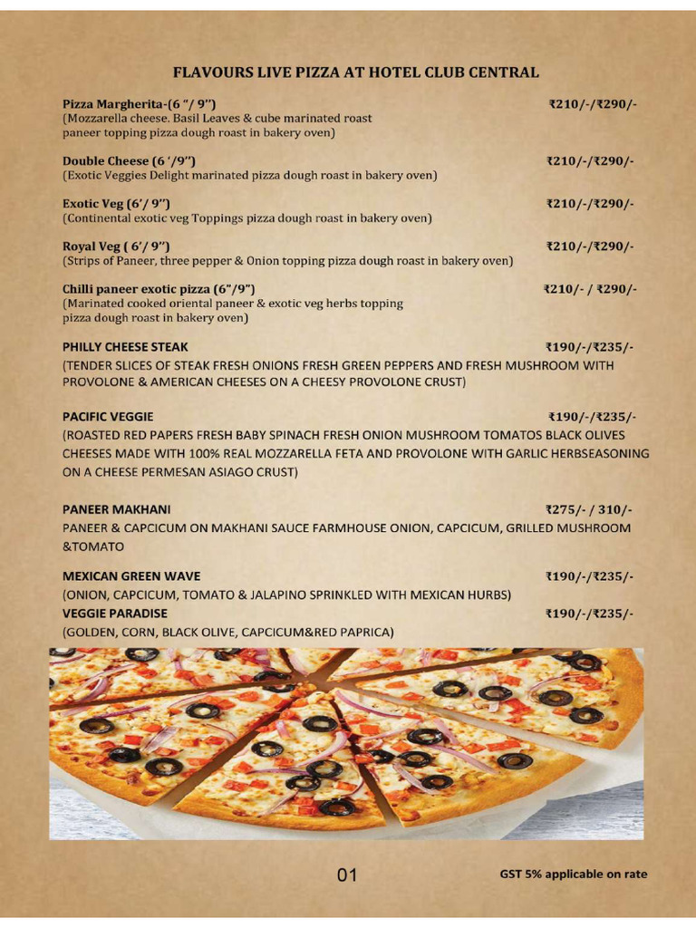 Club Central Menu | PDF