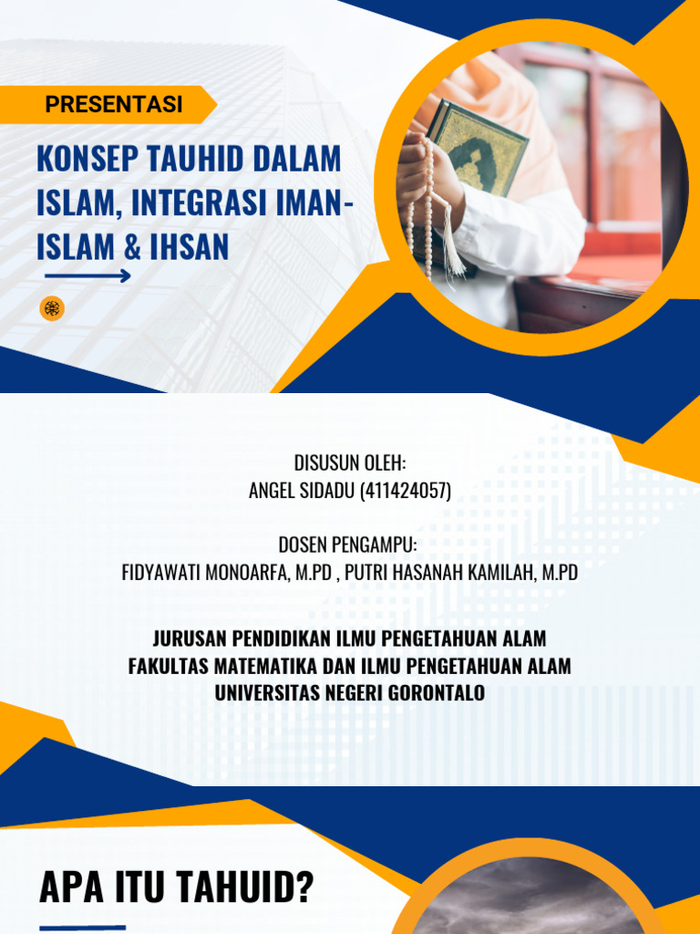 Konsep Tauhid Dalam Islam, Integrasi Iman-Islam & Ihsan PDF | PDF