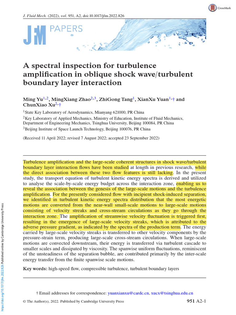 A Spectral Inspection For Turbulence Amplification in Oblique Shock ... A Spectral Inspection For Turbulence Amplification in Oblique Shock ...