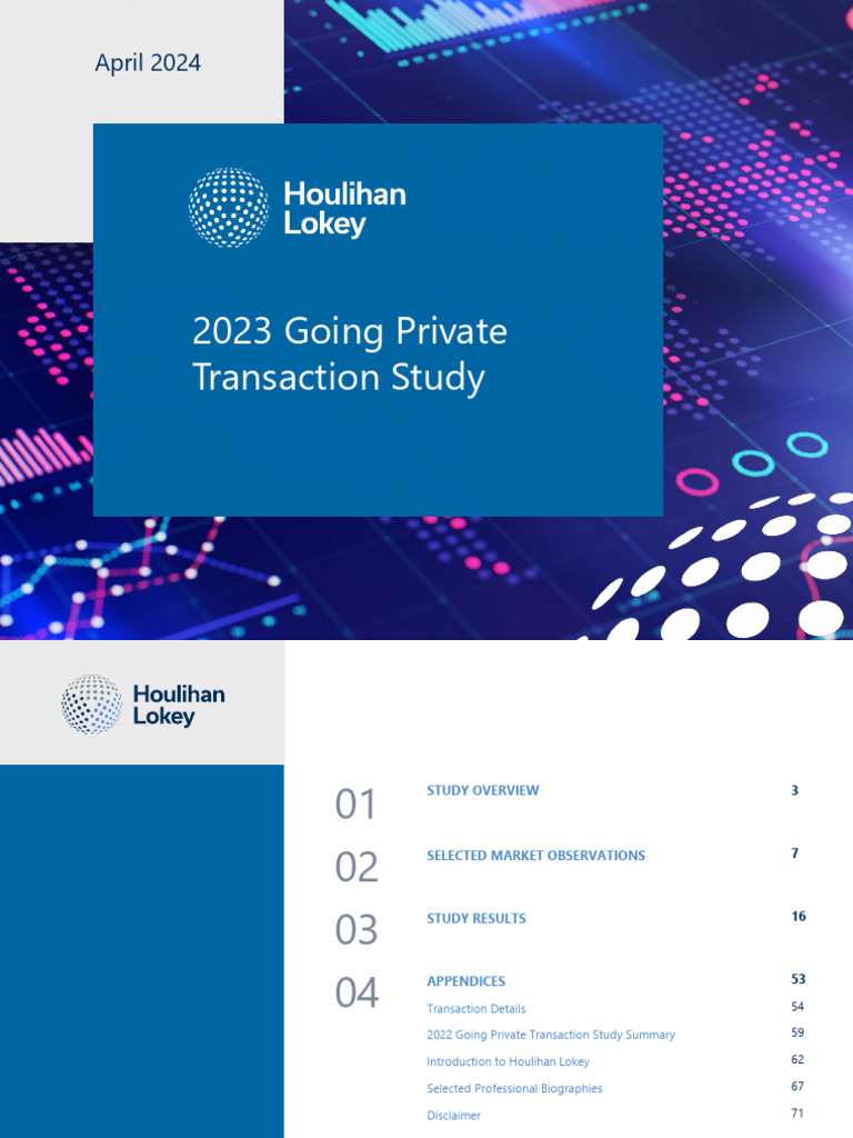 2023 Going Private Transaction Study | PDF | Mergers And Acquisitions ...