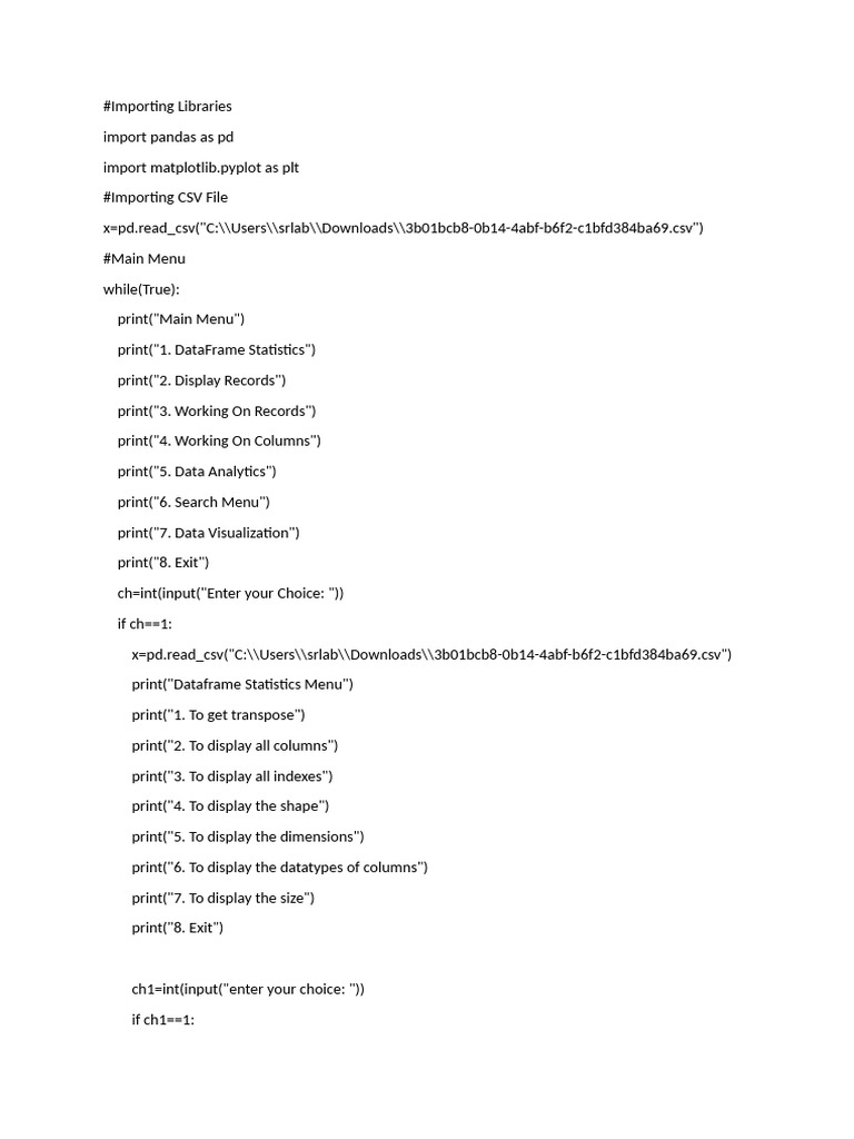 Informatics Practices Project | PDF