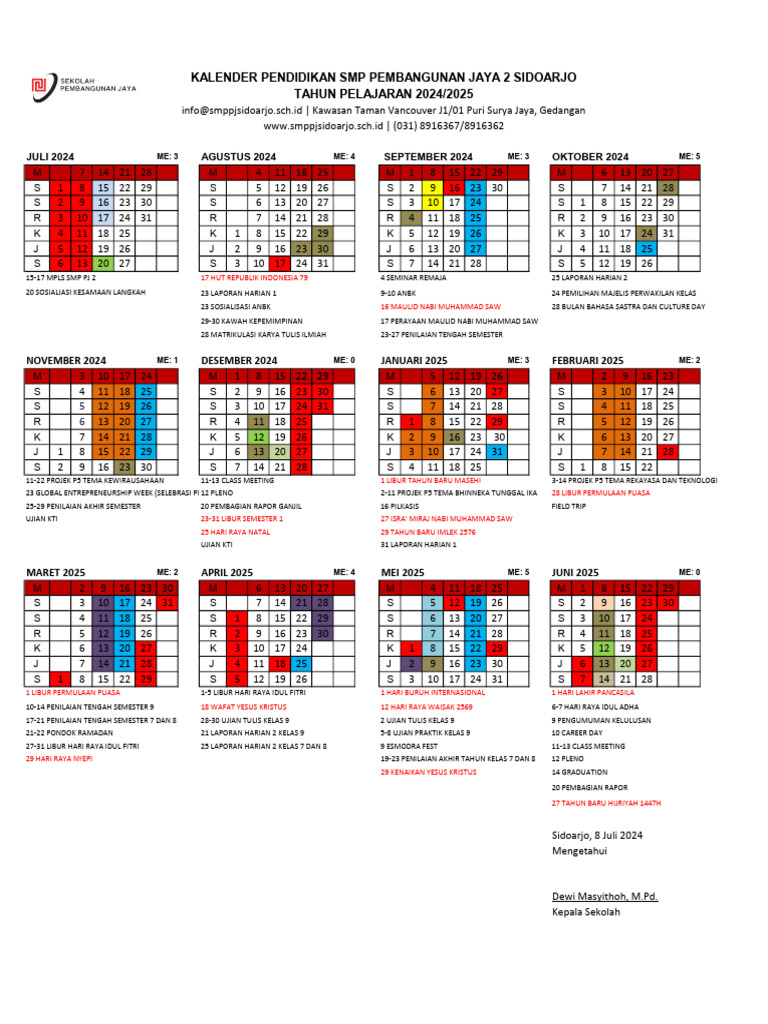 Kalender Akademik TA 2024-2025 Rev | PDF