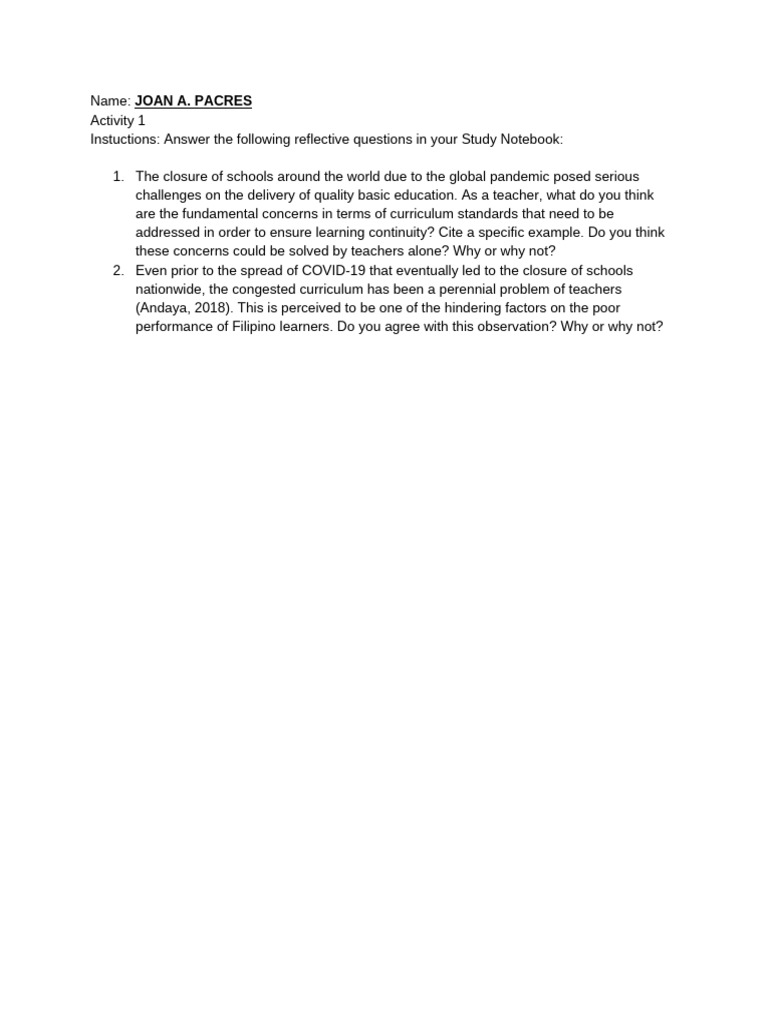 Module 2 Lesson 1 Activity 1 | PDF | Self-Improvement | Wellness