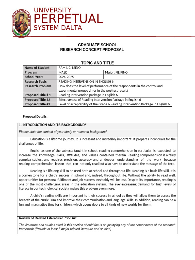 Melo, Ramil C. - Research-Concept-Proposal-Capsule-1 | PDF