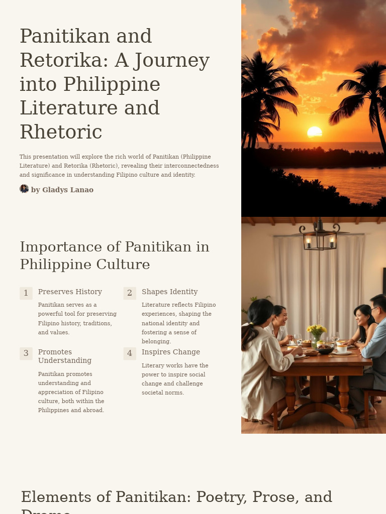 Exploring Panitikan and Retorika in Culture | PDF | Rhetoric | Social ...