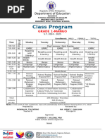 Class Program - S.Y. 2024-2025 Grade 1 | PDF | Behavior Modification ...