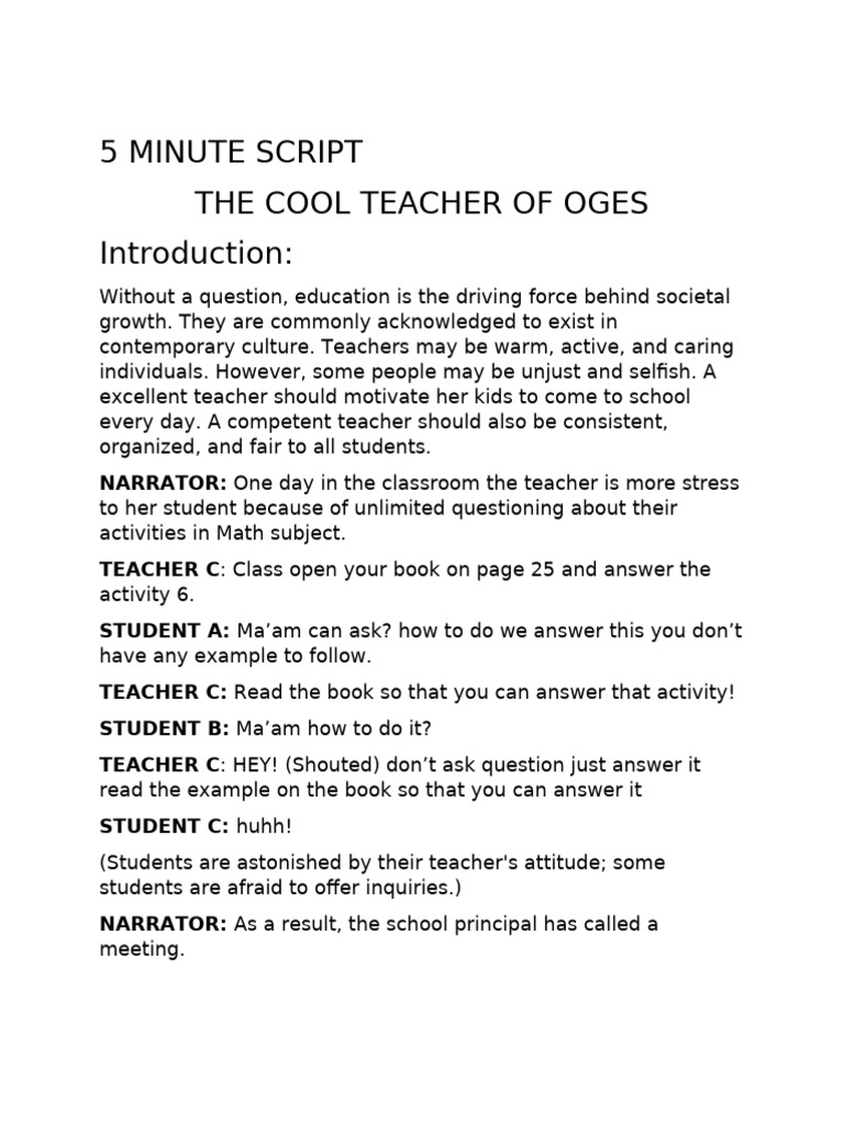 5 Minute Script | PDF