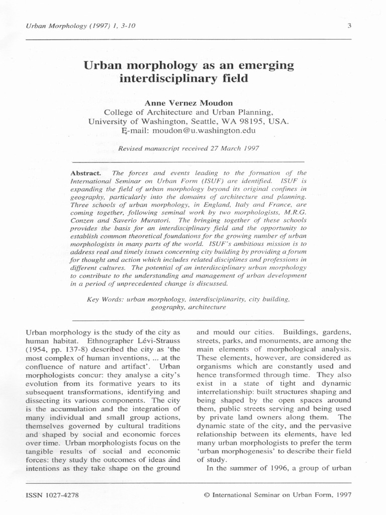 W216 Urban - Morphology - As - An - Emerging - Interdisciplinary | PDF