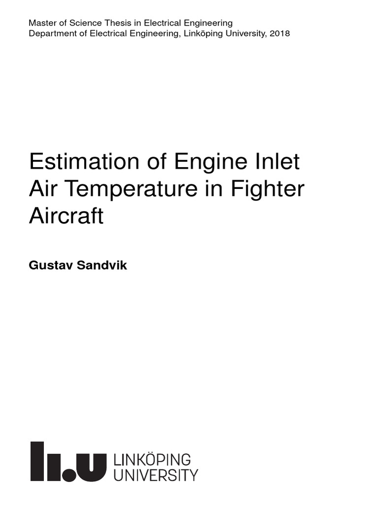 Estimation of Engine Inlet Air Temperature in Fighter Aircraft | PDF