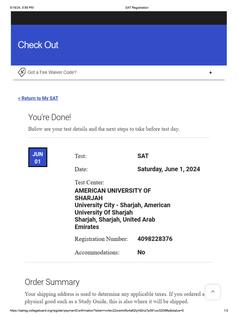 SAT Registration | PDF
