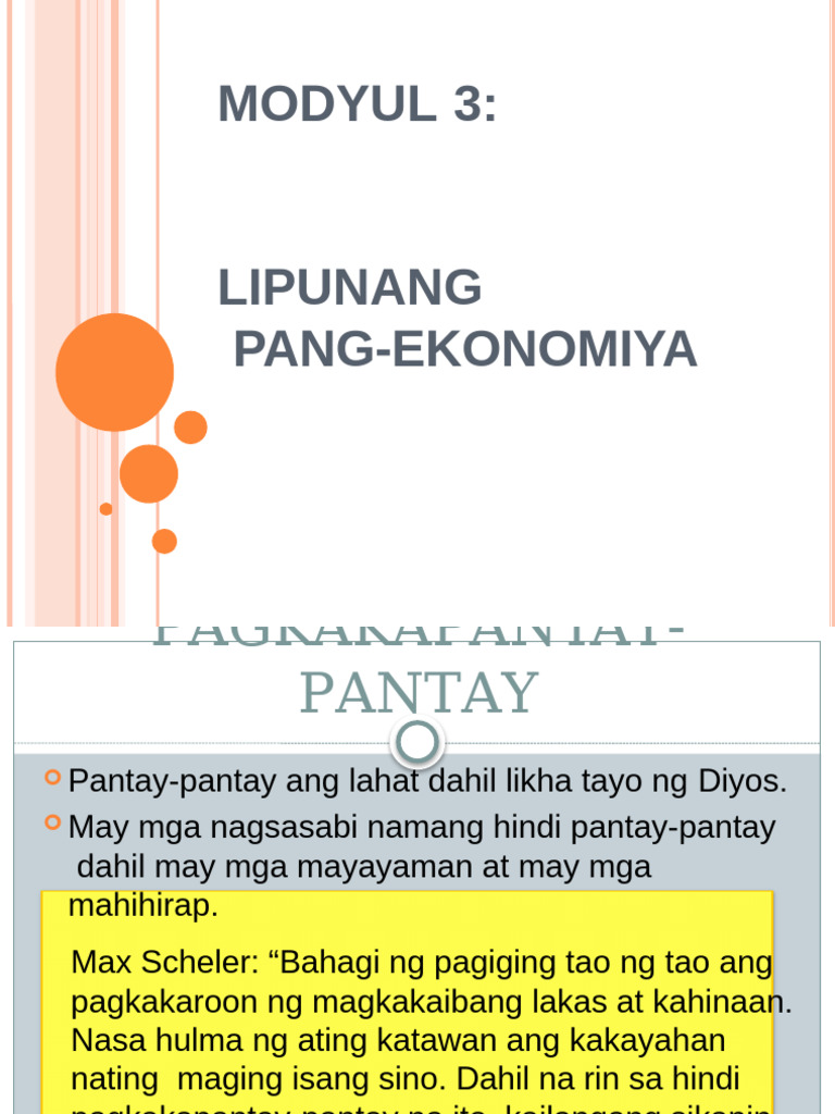 Module 3 Lipunang Pang Ekonomiya | PDF