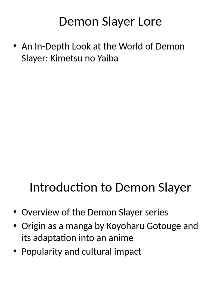 Demon Slayer Lore Presentation | PDF