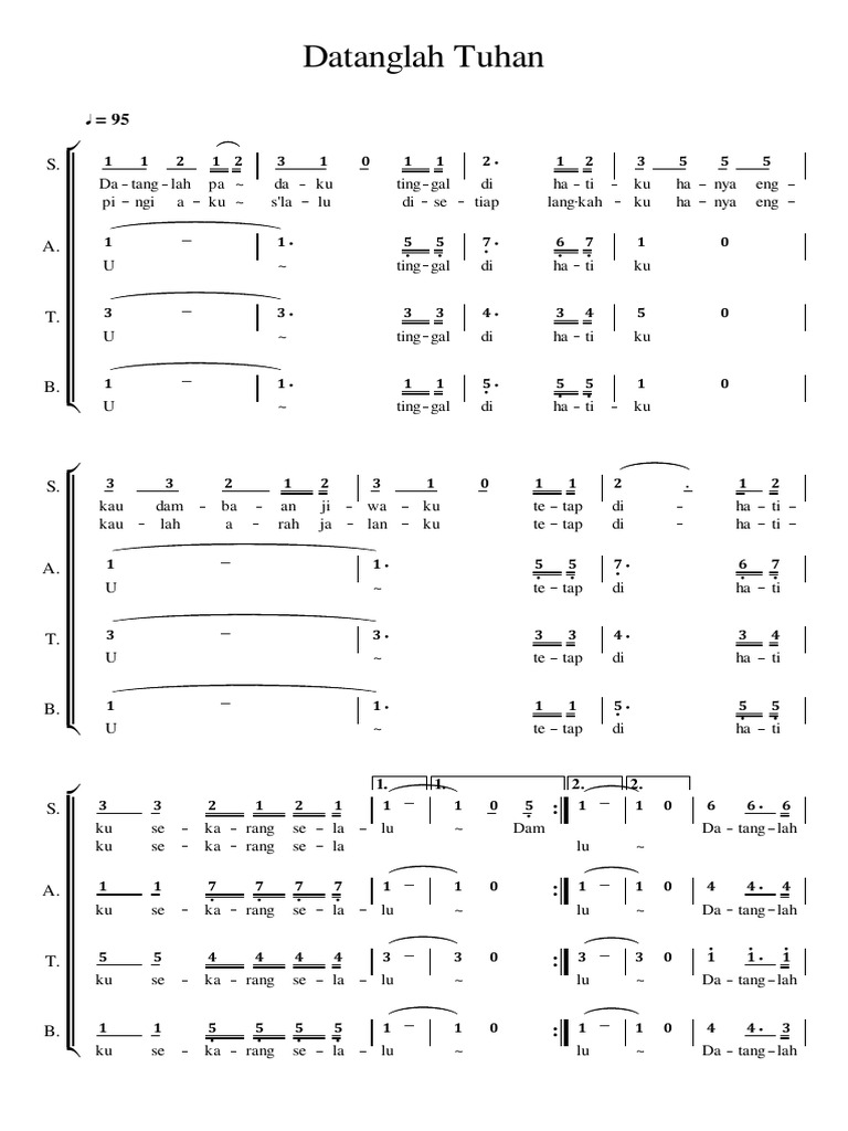Teks Lagu Komunio Datanglah Tuhan | PDF