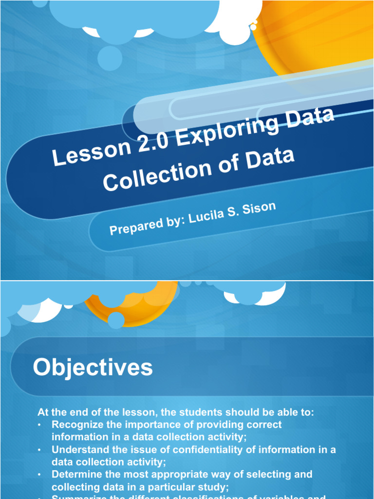 Lesson 2.0 Data Collection | PDF