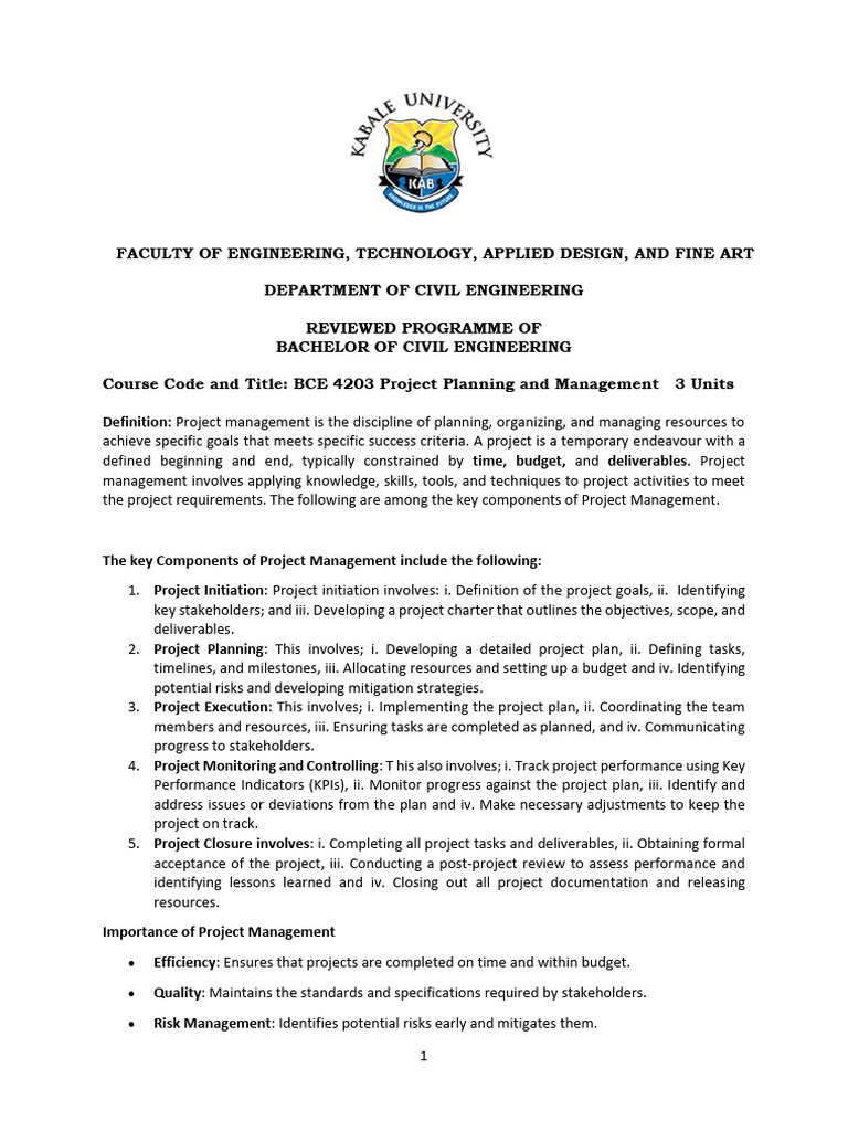 Civil Engineering Project Management | PDF | Project Management | Business