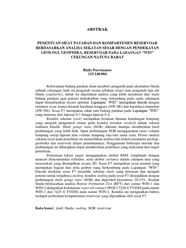 Penentuan Sifat Patahan Dan Kompartemen | PDF