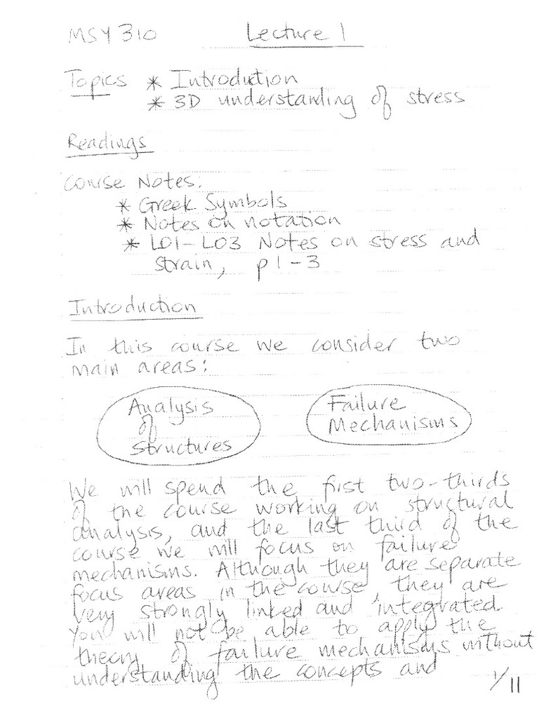 L01 Intro 2024 and 3D Stress | PDF