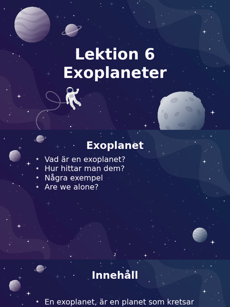 Lektion 6 - Exoplaneter | PDF