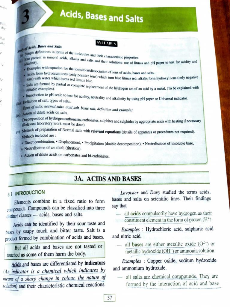Acids, Bases and Salts Cls 10 Part 3A | PDF