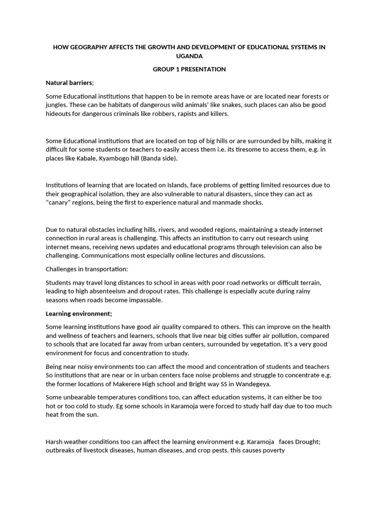 How Geography Affects The Growth and Development of Educational Systems ...