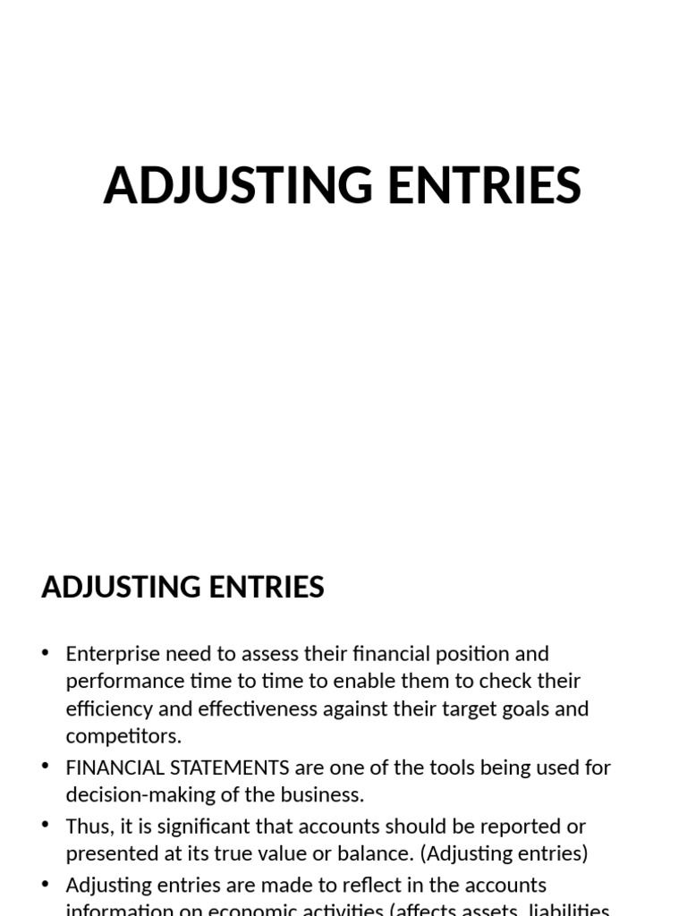 Adjusting Entries | PDF | Depreciation | Deferral
