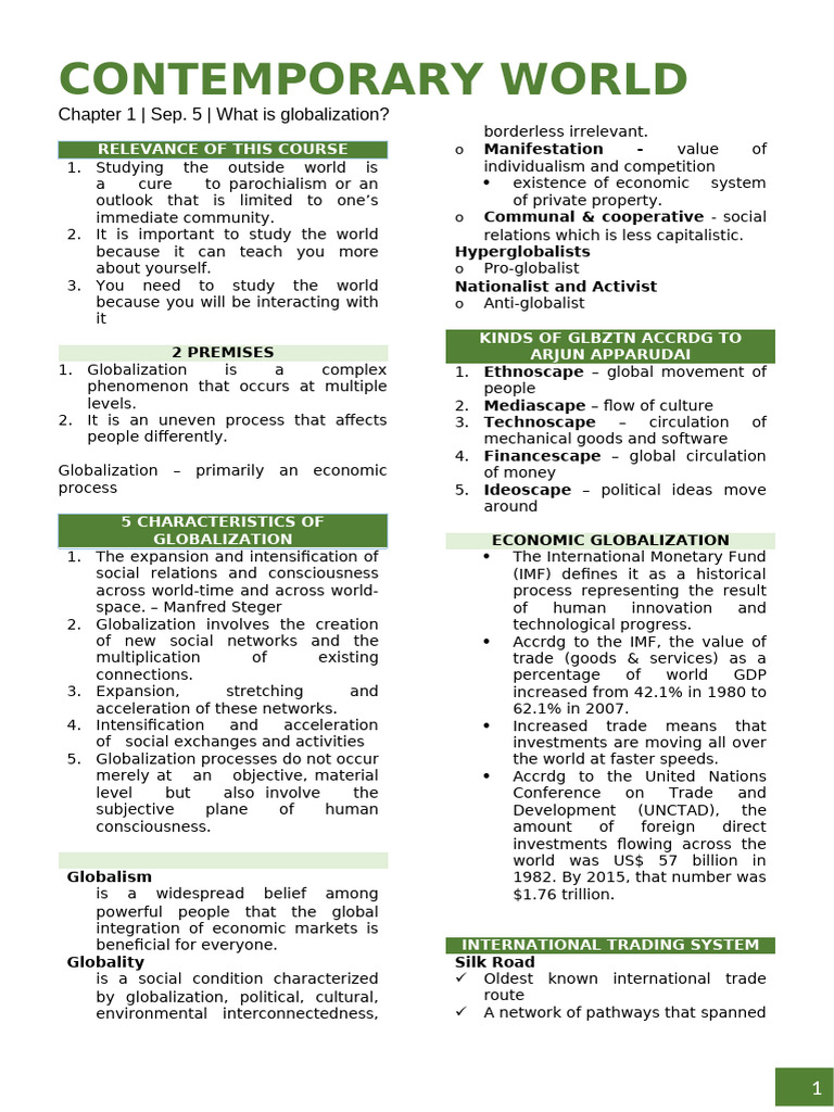 Globalization Notes | PDF