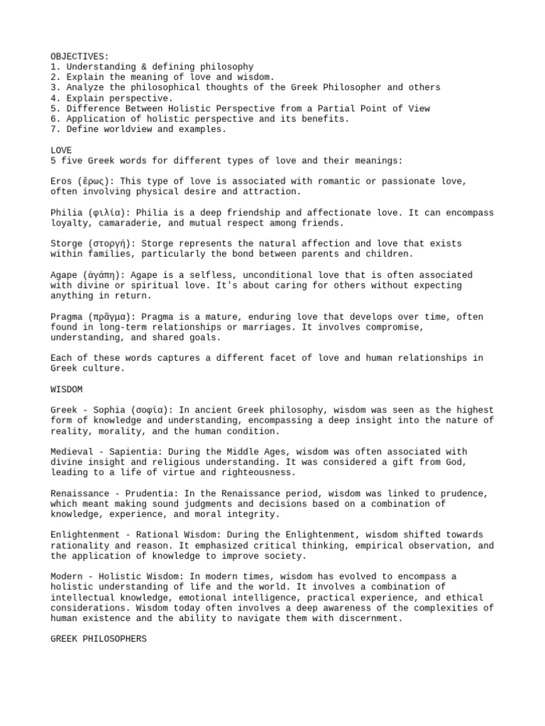 Lesson 1.1 Intro To Philosophy | PDF | Love | Knowledge