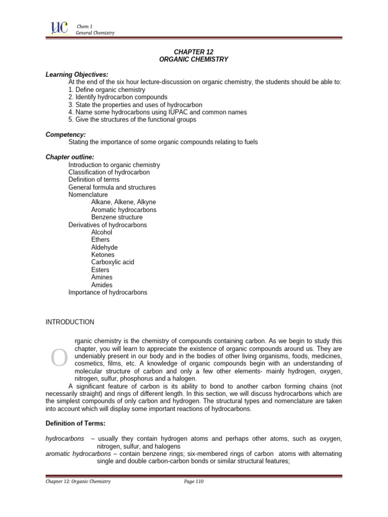Organic Chemistry Hydrocarbons | PDF