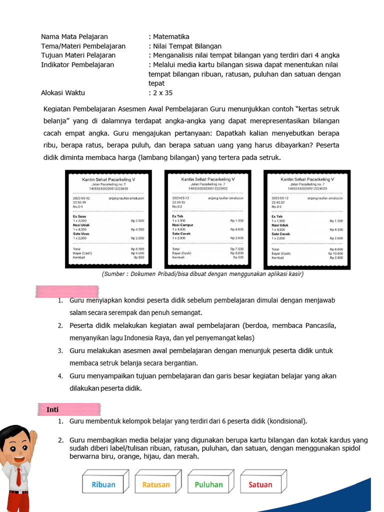 RPP Matematika Kelas 3 SD Irhamsyah | PDF