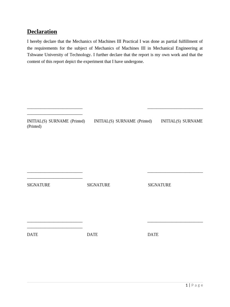 Mechanics Practical Report 1 | PDF