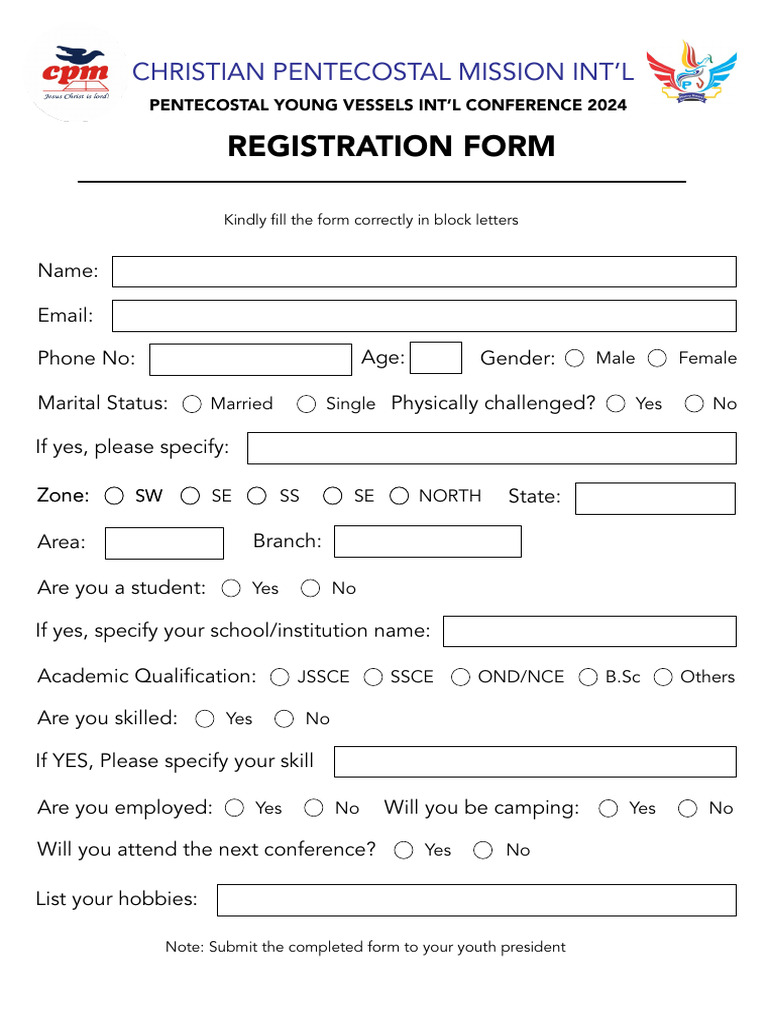 PYV 2024 Registration Form-1 | PDF