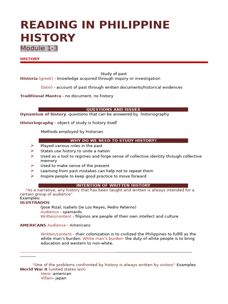Reading in Philippine History | PDF