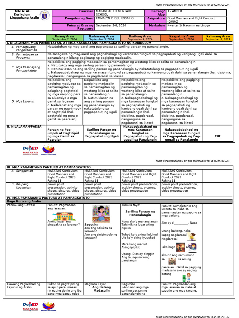 DLL GMRC Q1 W6 | PDF