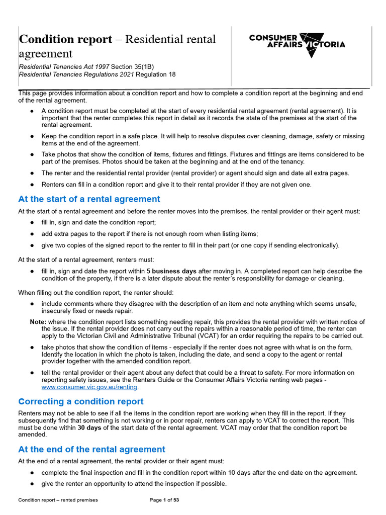 Condition Report Word | PDF
