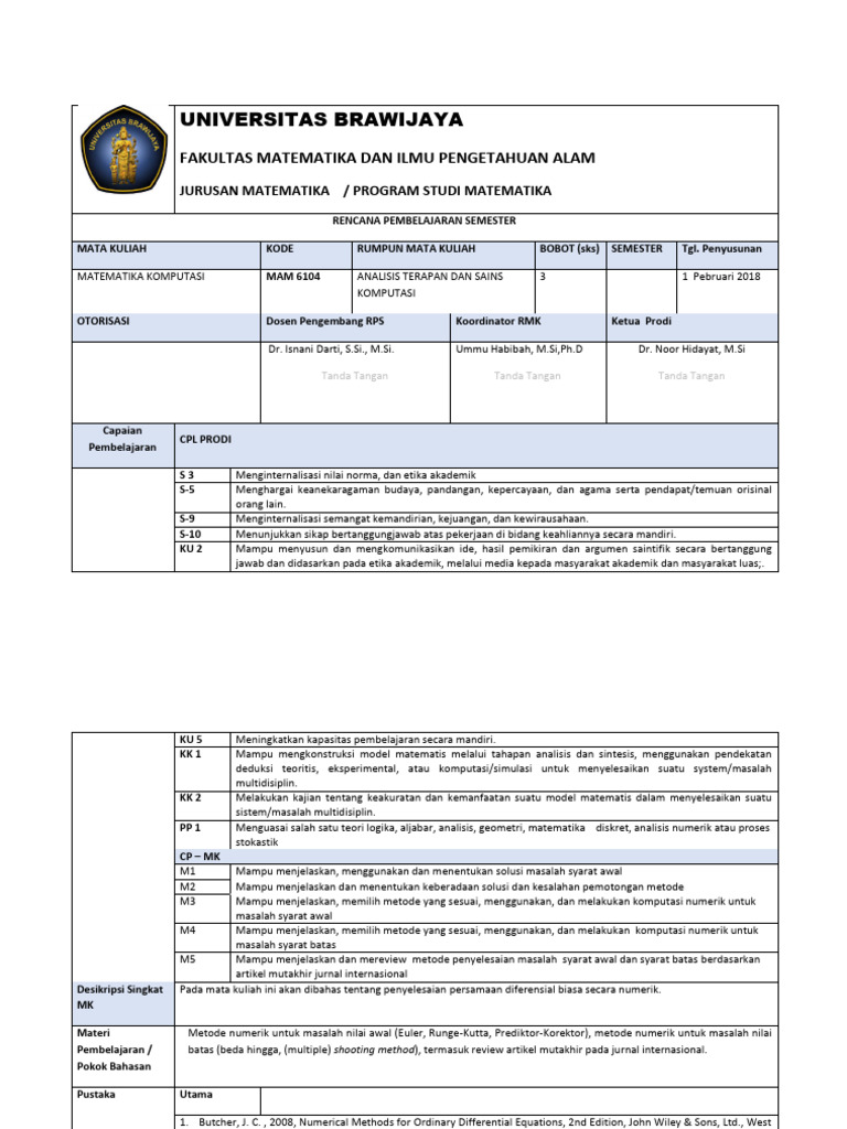 A - RPS Matematika Komputasi S2 Mat UB1 1 | PDF
