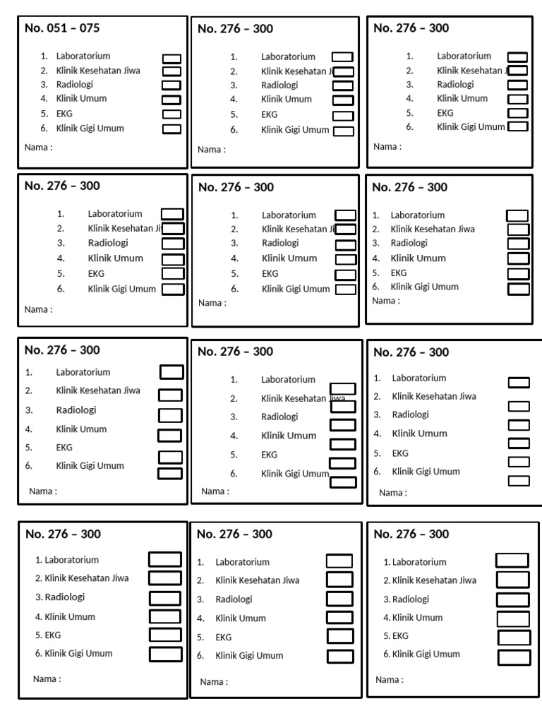 Tiket MCU C 051 - 075 NEW | PDF