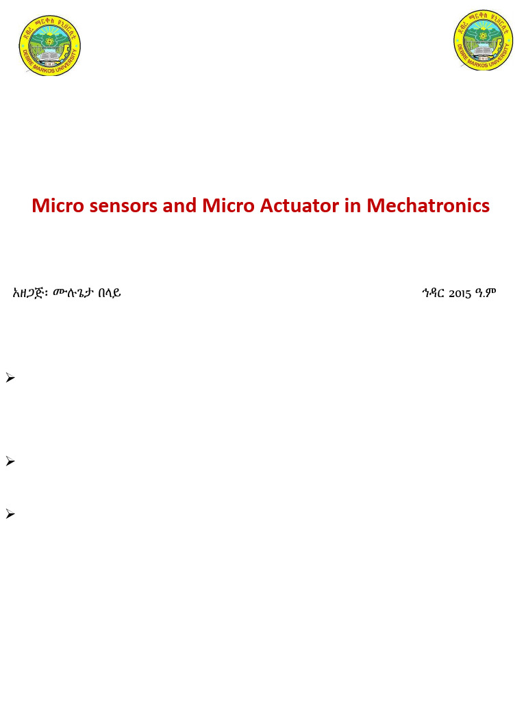 8 Micro Sensor and Micro Actuator in Mechatronics | PDF