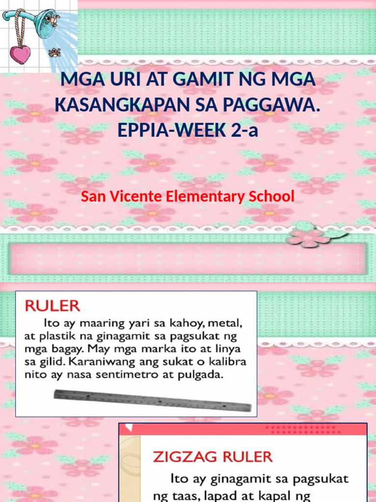 Grade 5 PPT - EPP - Q3 - W2 - MGA URI AT GAMIT NG MGA KASANGKAPAN SA | PDF