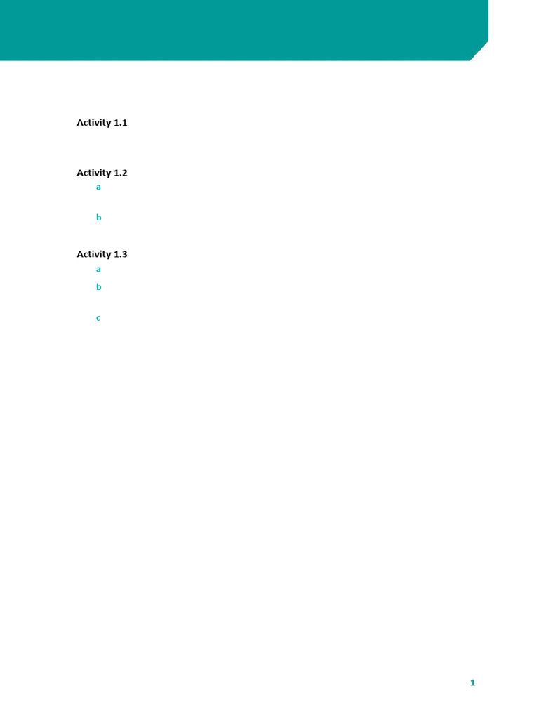 1 Business Activity - Answers To Activities | PDF