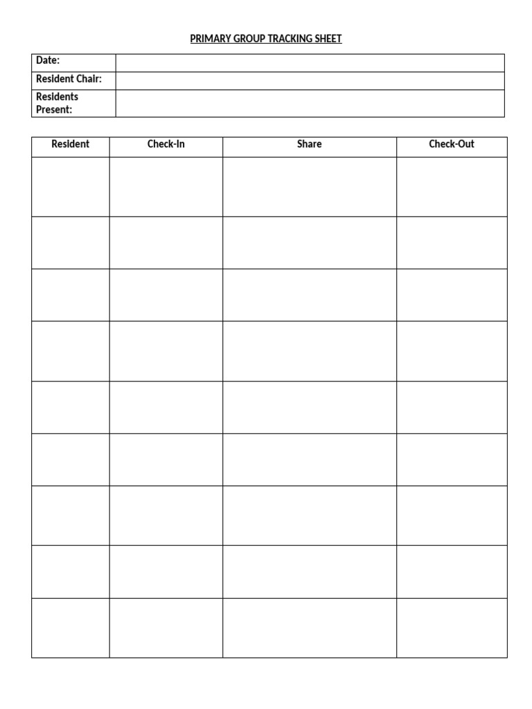 Primary Group Tracking Sheet | PDF