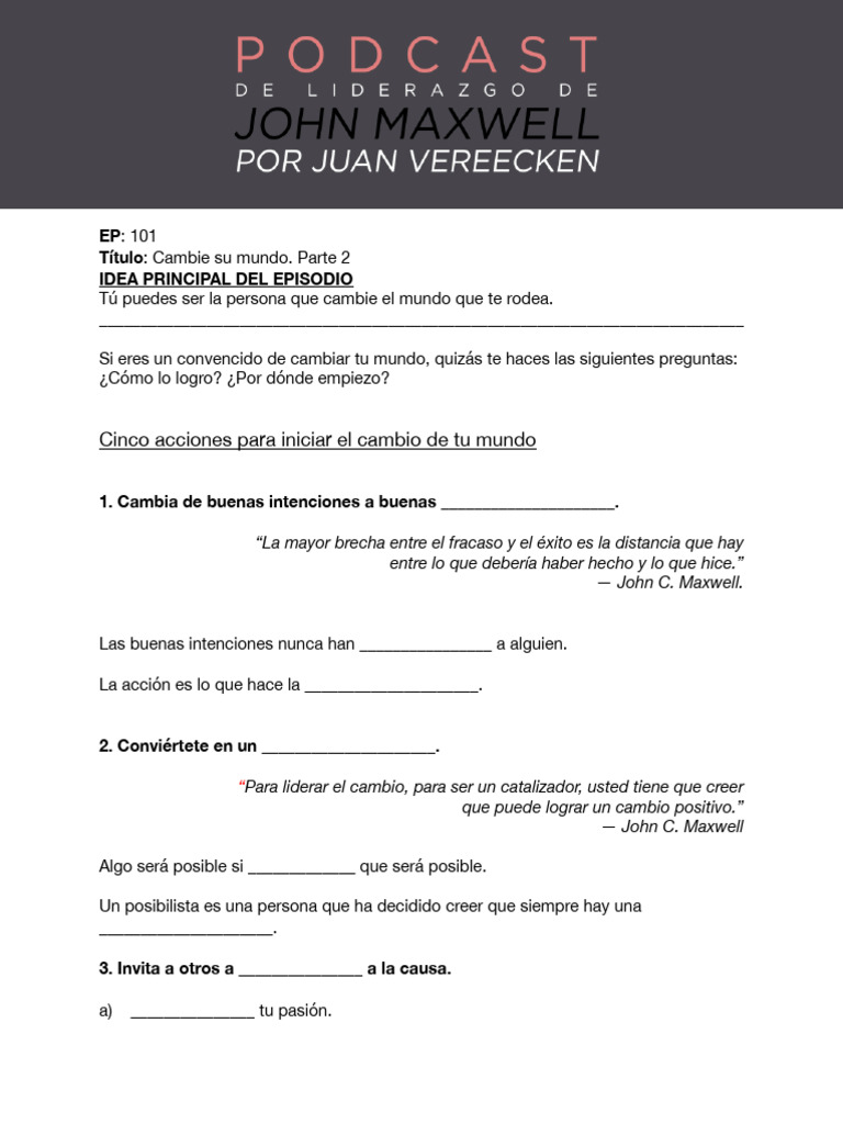 EP101 Hojadediscusion CambieSuMundo Parte2 | PDF