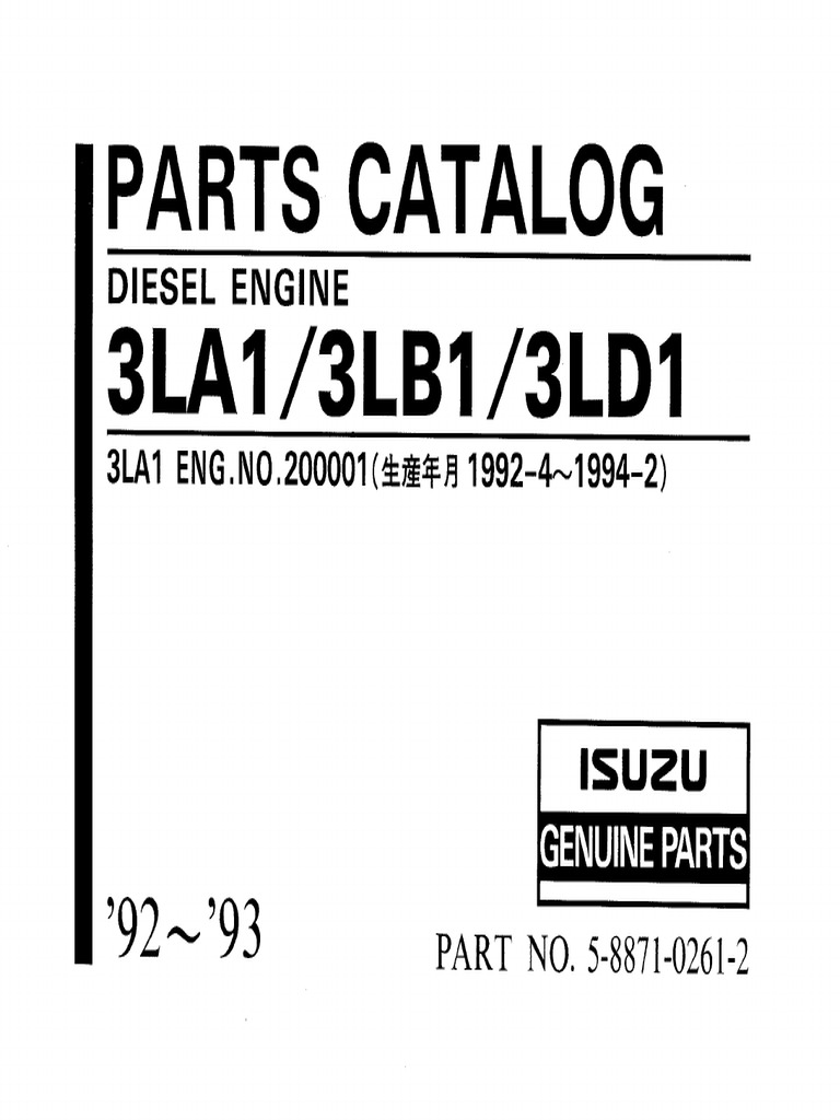 Isuzu 3ld1 Parts Manual | PDF