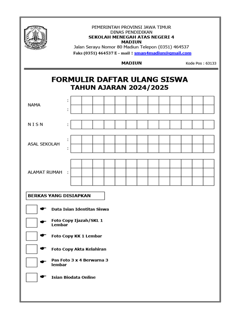 Blangko Isian PPDB NEW | PDF