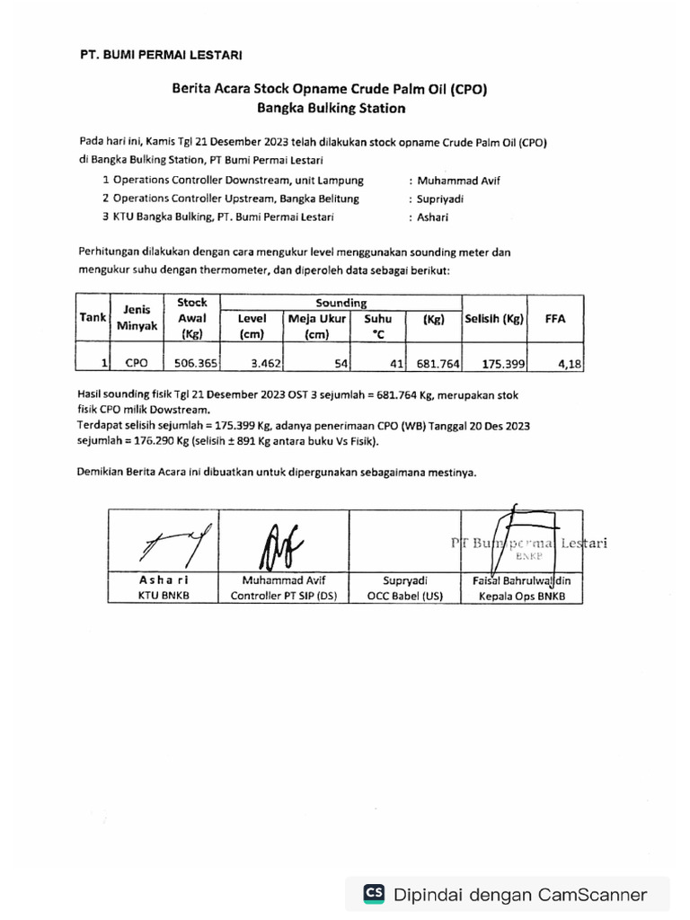 BA Stock Opname | PDF