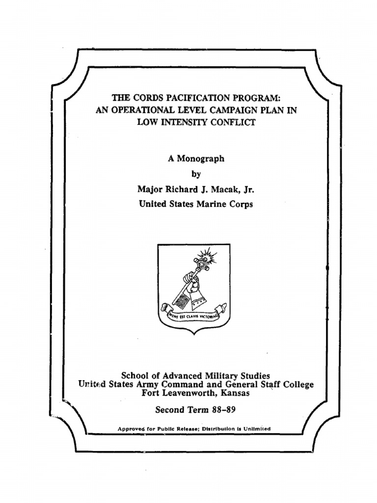 The CORDS Pacification Program | PDF