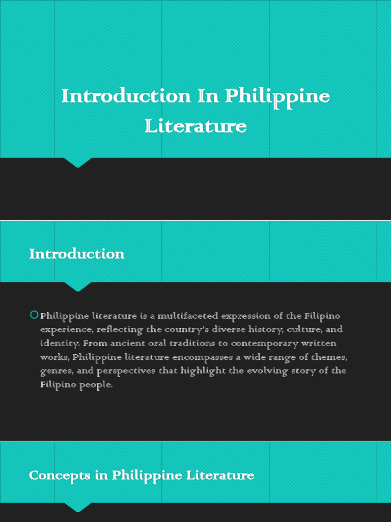 Overview of Philippine Literature | PDF | Philippines