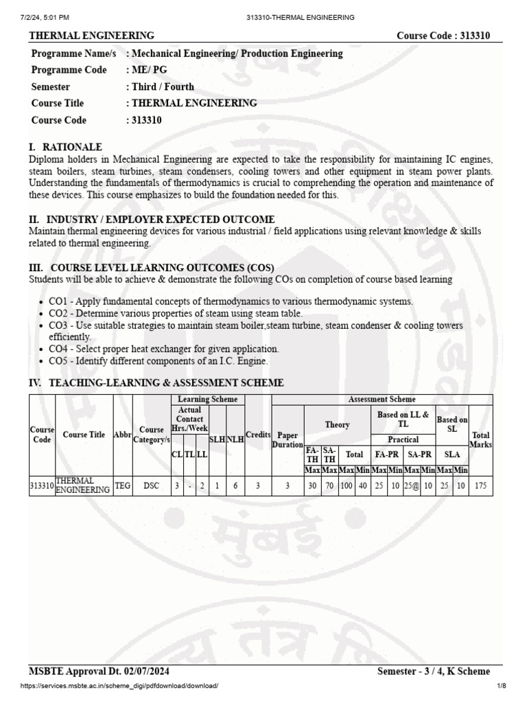 Thermal Engineering | PDF