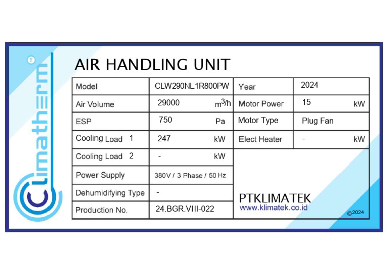 NamePlat AHU 02 | PDF