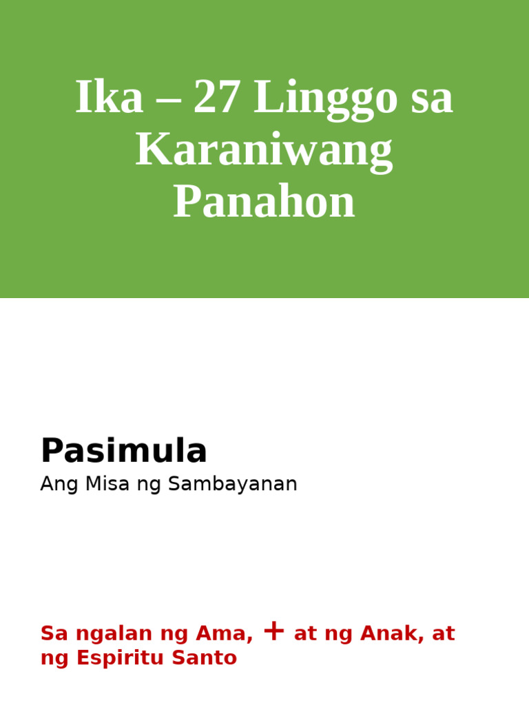 Mass Complete Tagalog | PDF