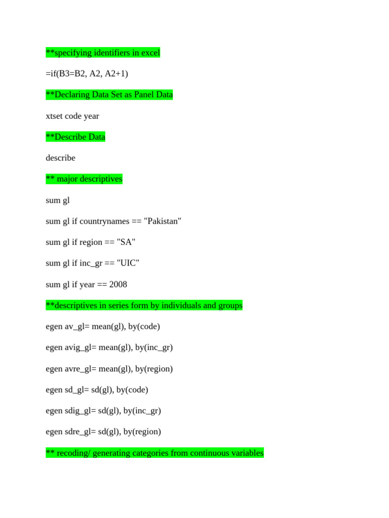 Dofile For Stata Commands | PDF | Mean | Teaching Methods & Materials